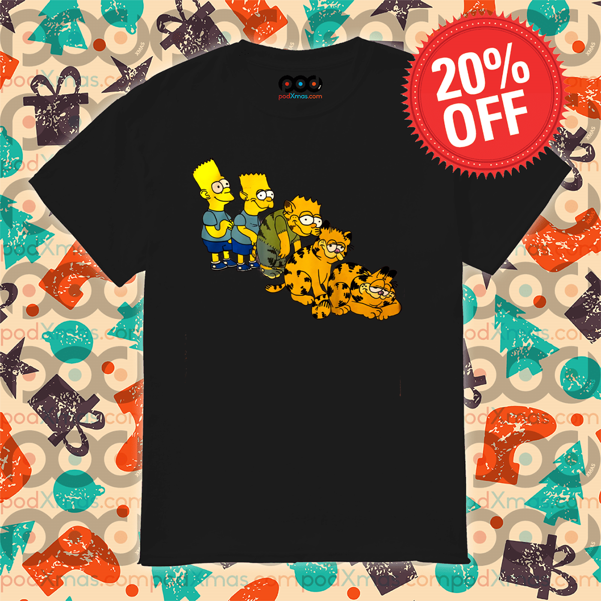 Bart Simpson Evolution Garfield 2024 Shirt - Podxmas Customized Store