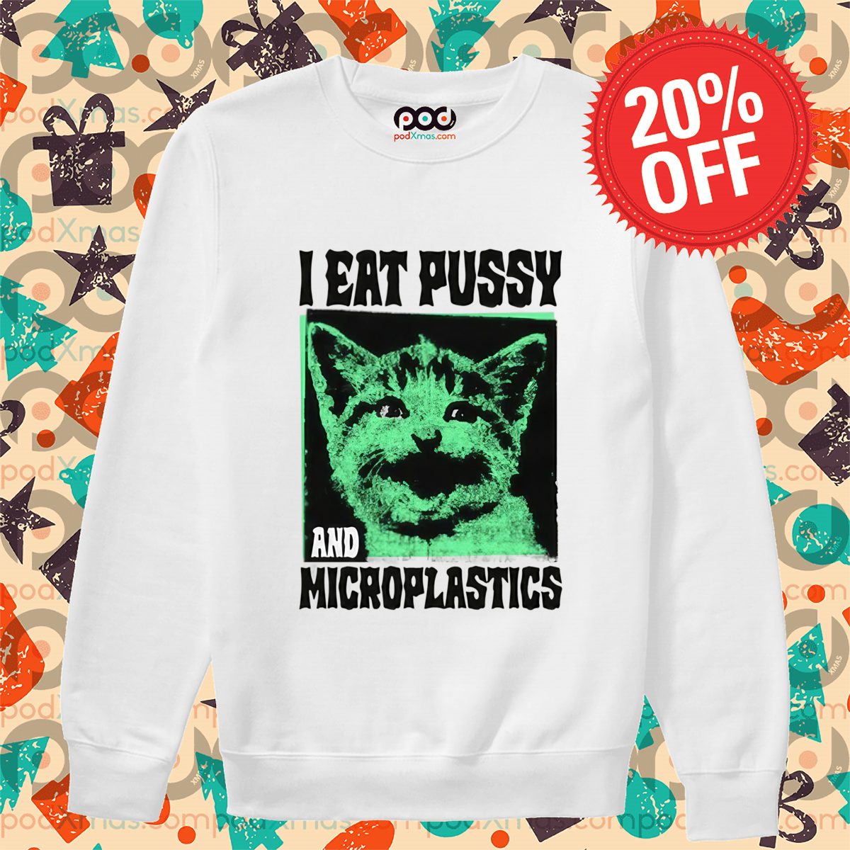 Custom Xmas T I Eat Pussy And Microplastics Shirt
