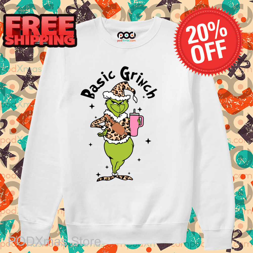 Grinch Leopard Basic Grinch Christmas 2024 Shirt - Podxmas Customized Store